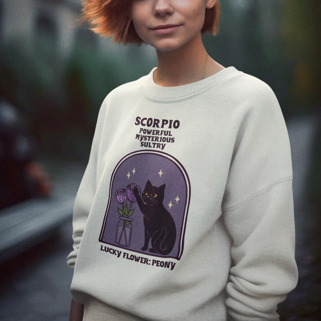 Scorpio Cat Astrology Crewneck – The Pulp Girls